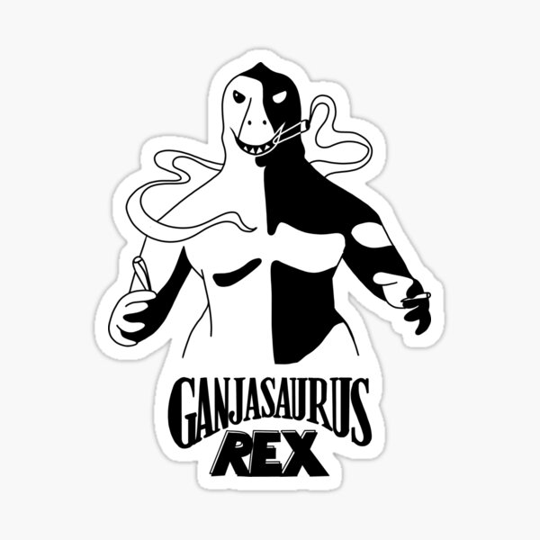 "Ganjasaurus Rex The 80s Retro Dinosaur Dude " Sticker for Sale by ...