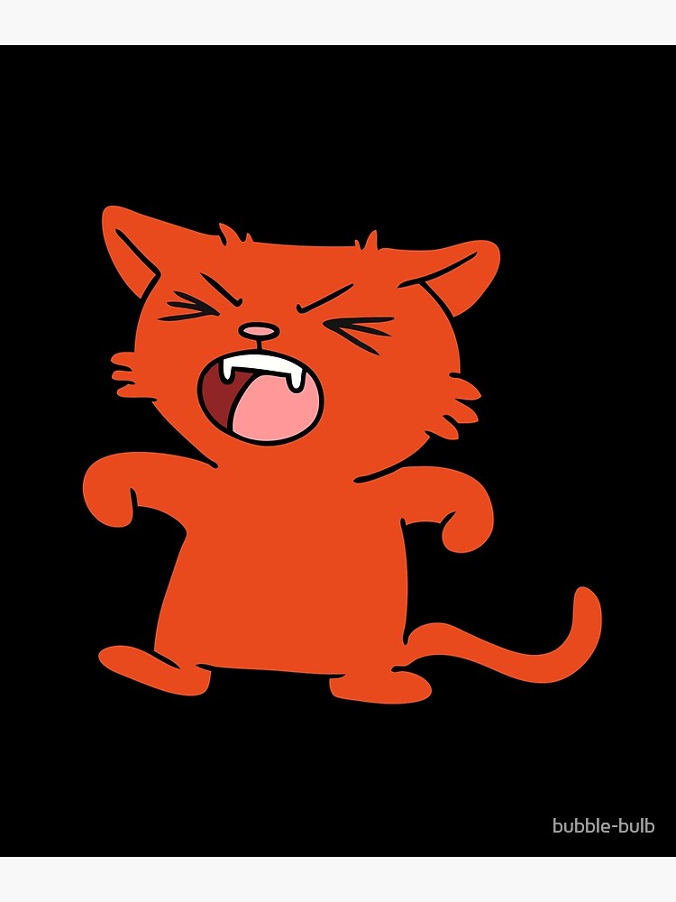 "Angry Cartoon Cat" Poster by bubble-bulb | Redbubble