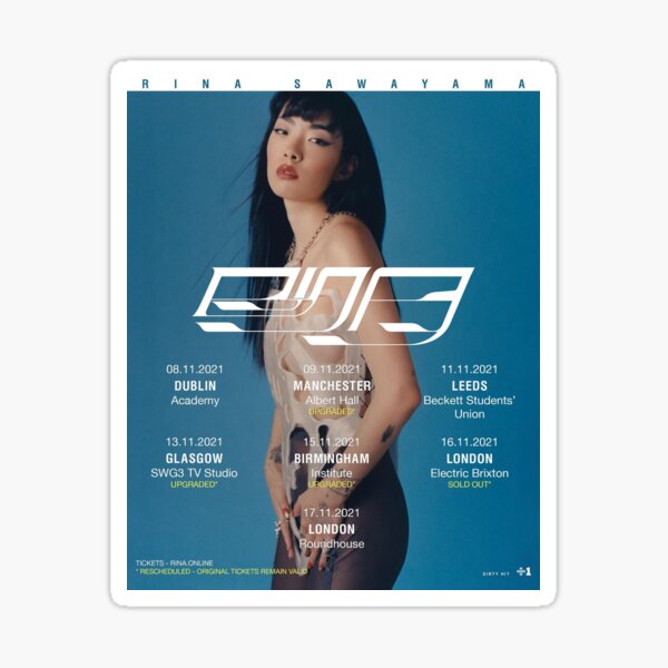"Cover List Rina Tour" Sticker by Tommaur | Redbubble
