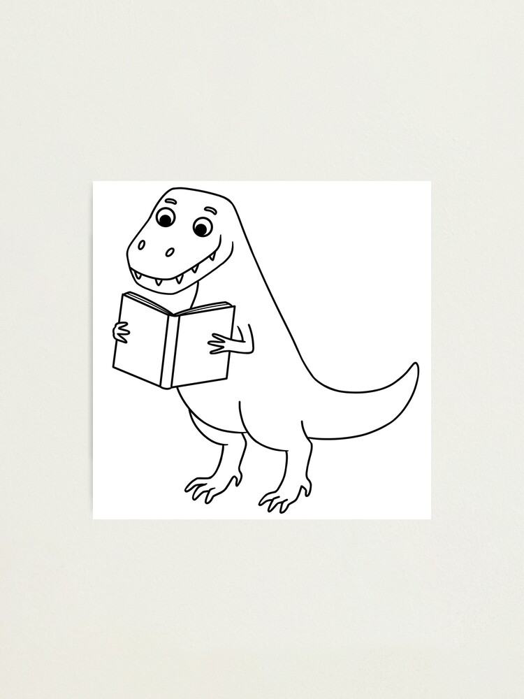 "Reading Dino - Dinosaur reading a book - Book lovers gift - T-Rex ...
