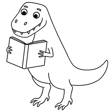"Reading Dino - Dinosaur reading a book - Book lovers gift - T-Rex ...