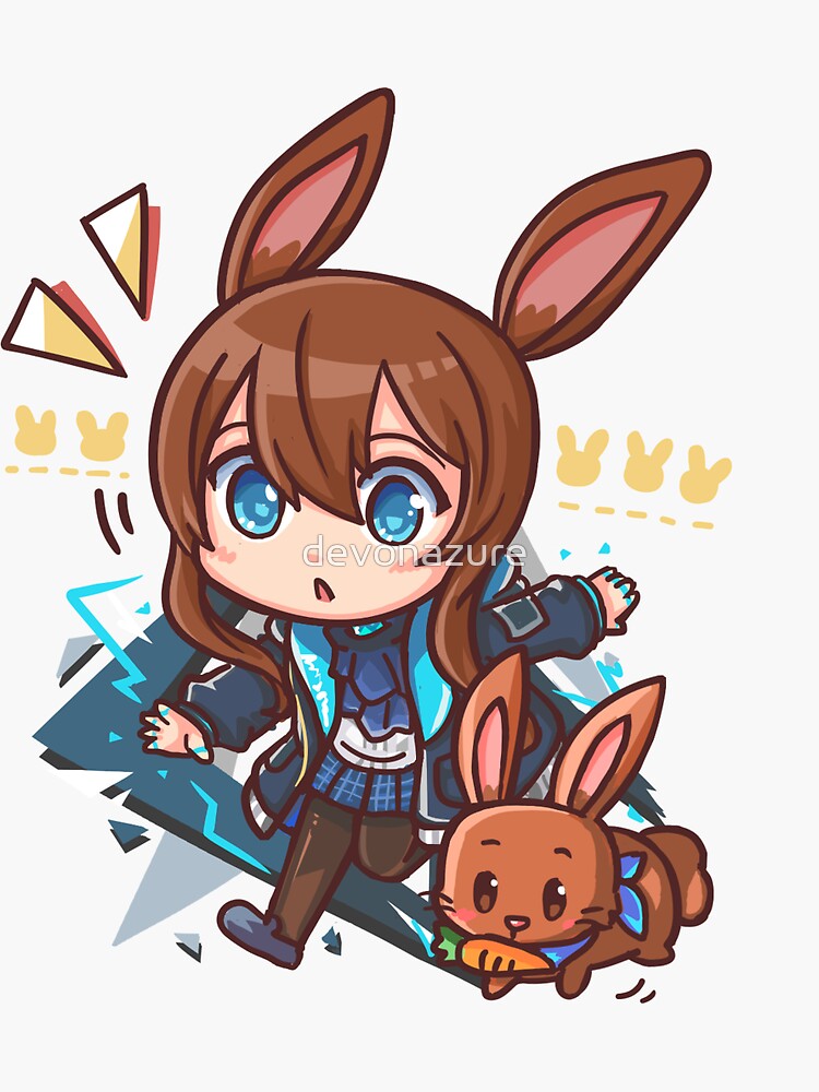 "Amiya Bunny Chibi Arknights" Sticker for Sale by devonazure | Redbubble