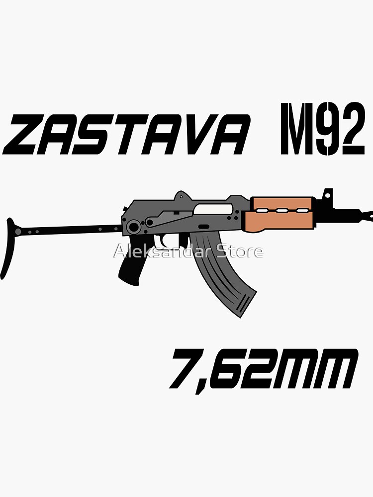 "Zastava M92 Submachine" Sticker for Sale by ArmyHelmet | Redbubble