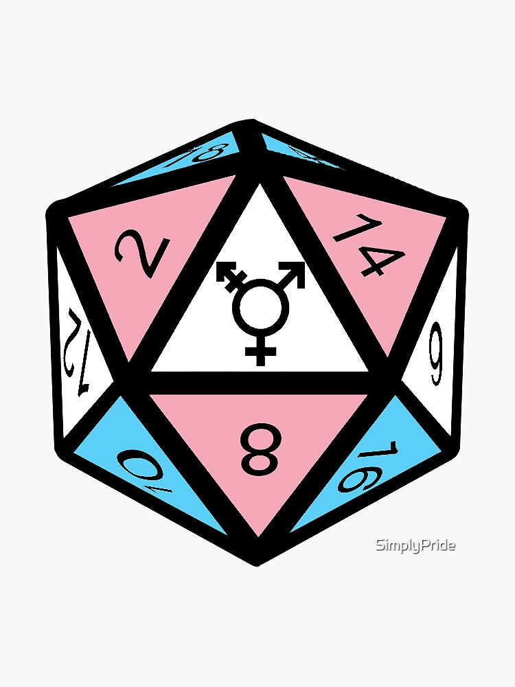 "Trans Pride Dice (Trans Flag Colors Single)" Sticker for Sale by ...