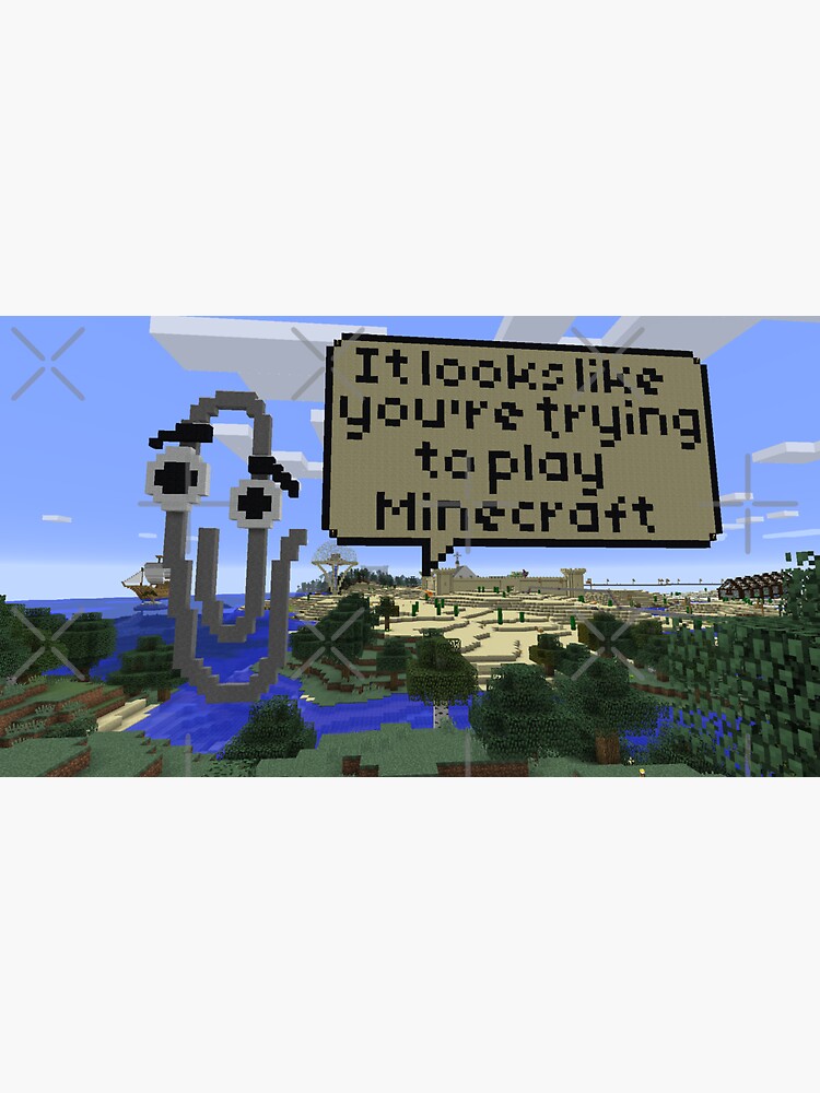 "Minecraft clippy" Sticker by ethanitservices | Redbubble
