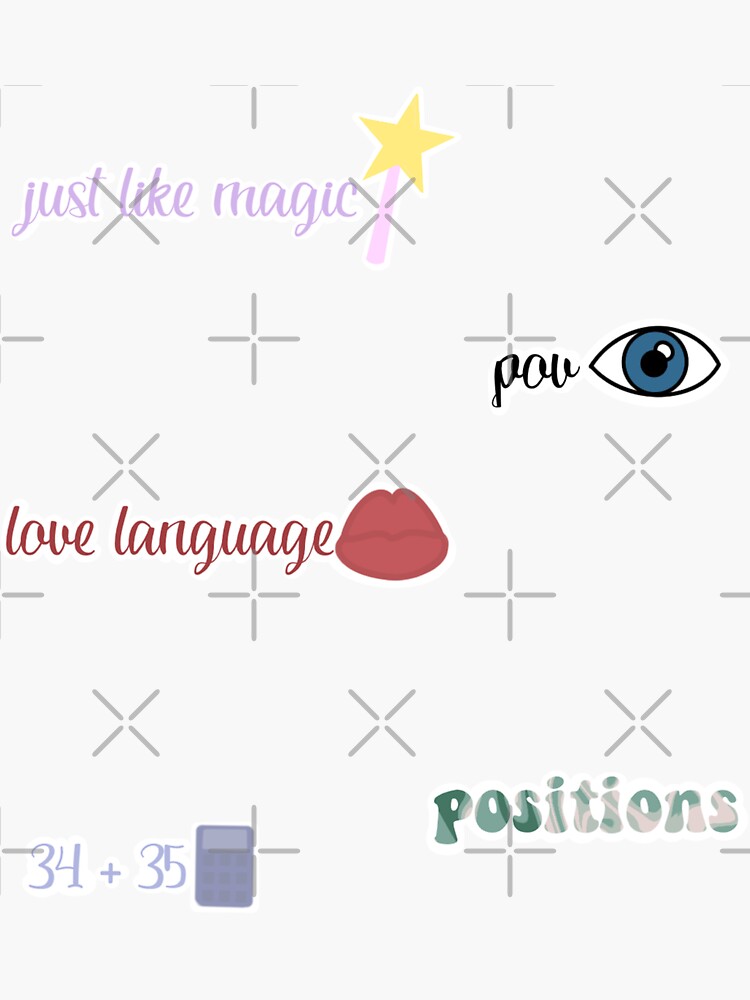 "positions sticker pack" Sticker for Sale by sabrina511 | Redbubble