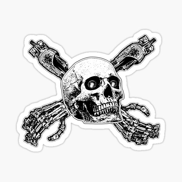 "Terminator Skull" Sticker for Sale by roccobenti | Redbubble