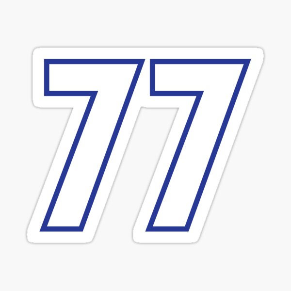 "77 White Blue Sports Number Seventy-seven Green Jersey Dallas" Sticker ...