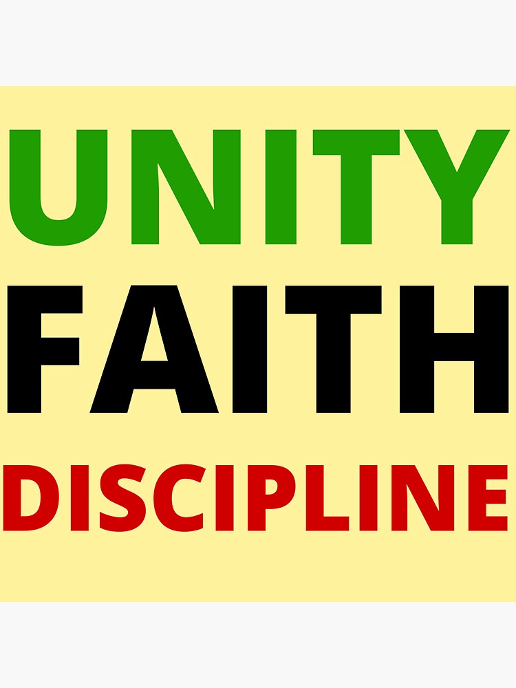 "UNITY FAITH DISCIPLINE QUAID E AZAM" Sticker for Sale by rajnagar1107 ...