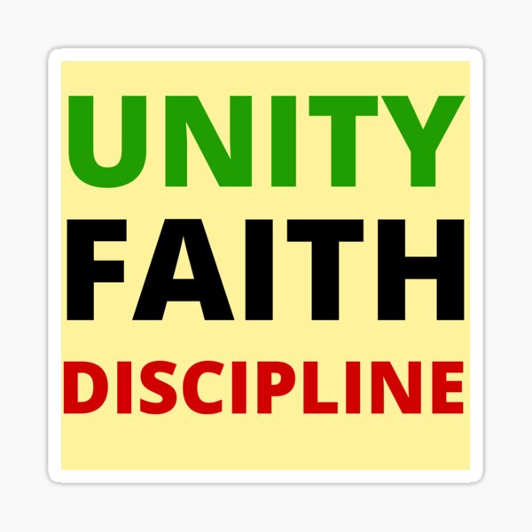 "UNITY FAITH DISCIPLINE QUAID E AZAM" Sticker for Sale by rajnagar1107 ...