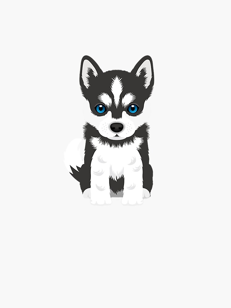 "Cute Husky Puppy On Watch" Sticker for Sale by Tomy4th | Redbubble