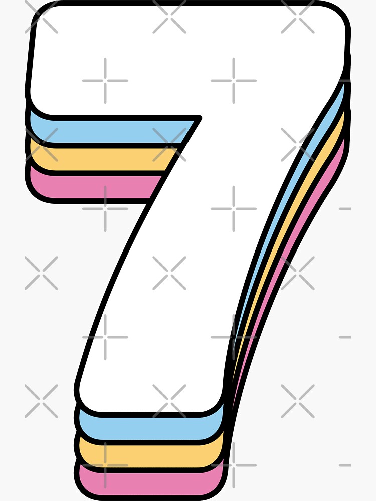 "Number 7 " Sticker for Sale by OkihanaShop | Redbubble