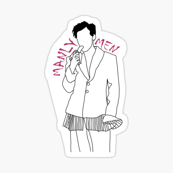"Harry Styles Manly Men" Sticker for Sale by PixnDoodles | Redbubble