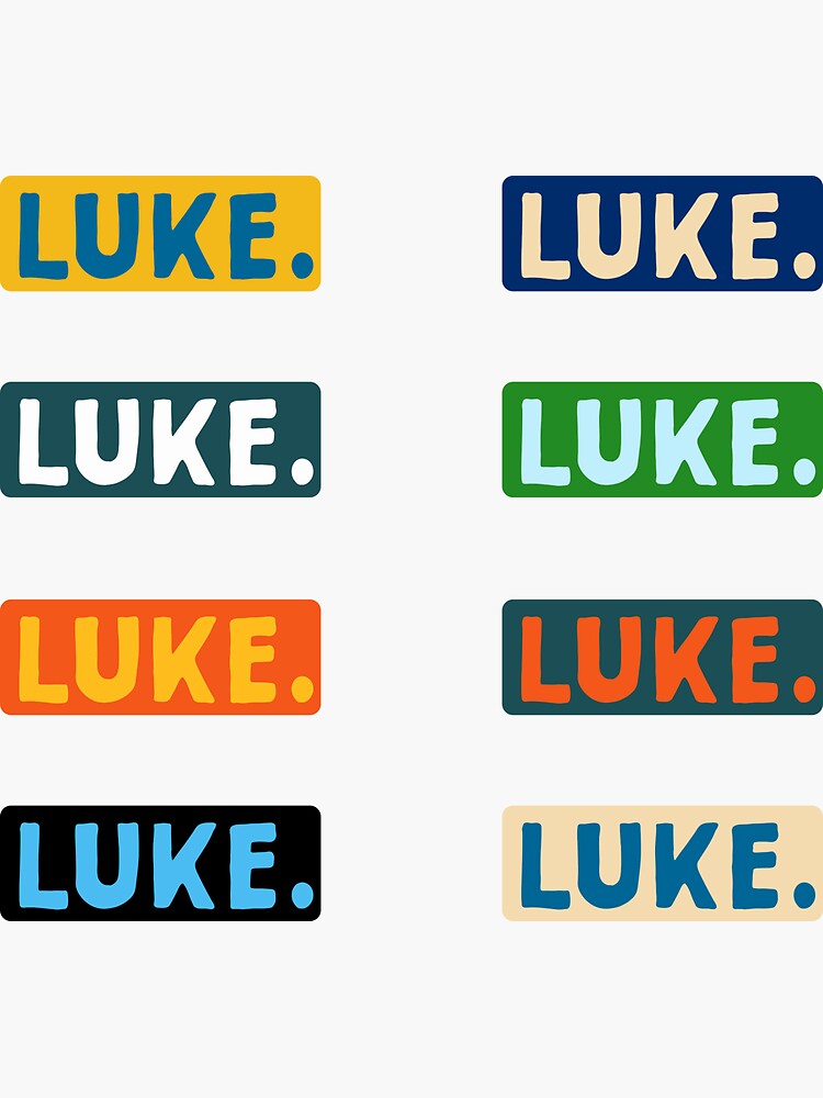 "Luke name - sticker pack " Sticker for Sale by lukewarmmenard | Redbubble