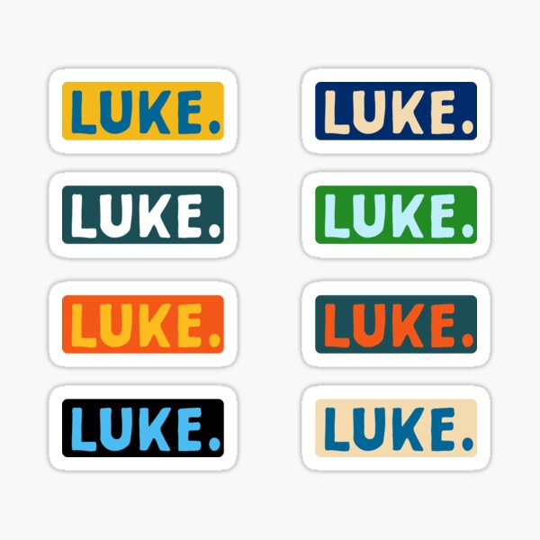 "Luke name - sticker pack " Sticker for Sale by lukewarmmenard | Redbubble