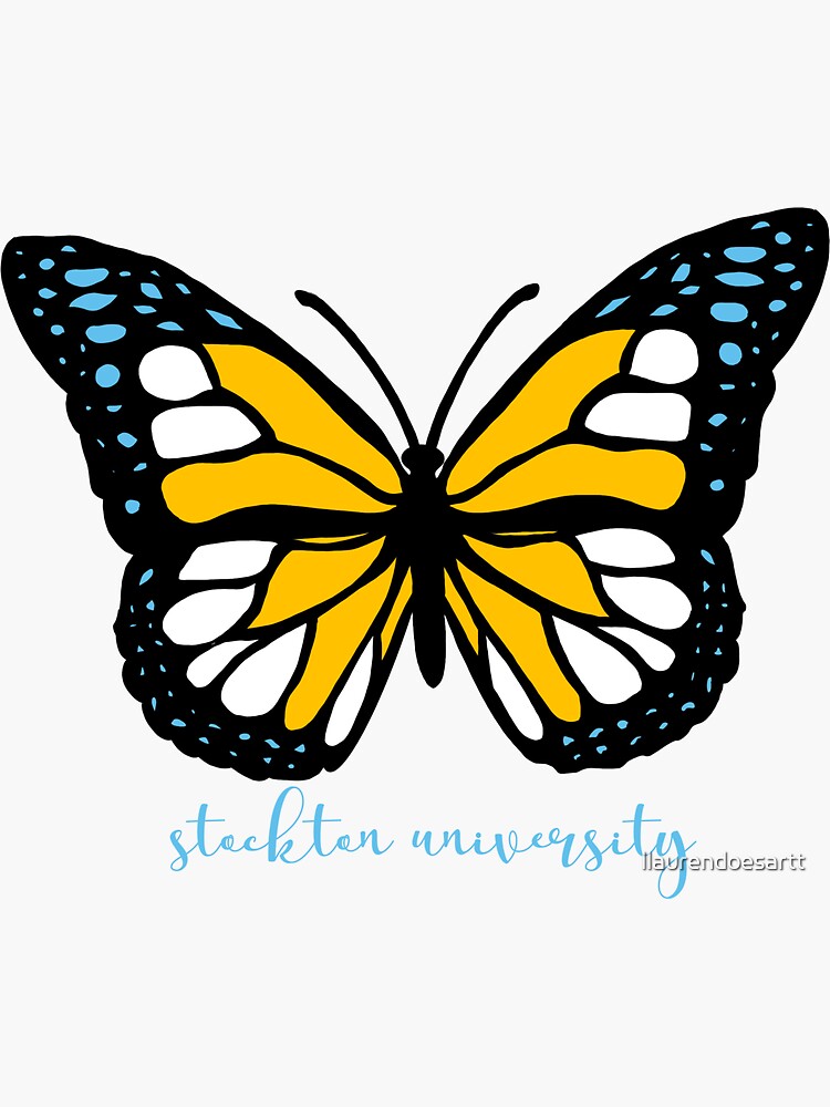 "Stockton University Butterfly" Sticker by llaurendoesartt | Redbubble