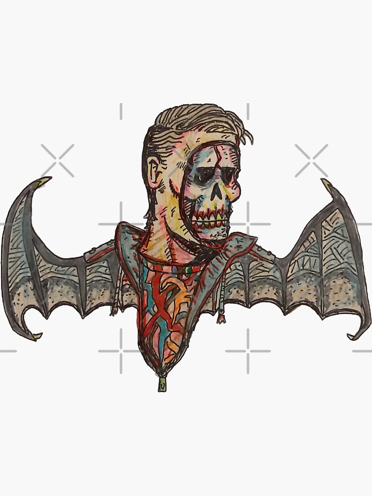 "BONEFACE LEARNS TO FLY" Sticker for Sale by MattisMatt83 | Redbubble