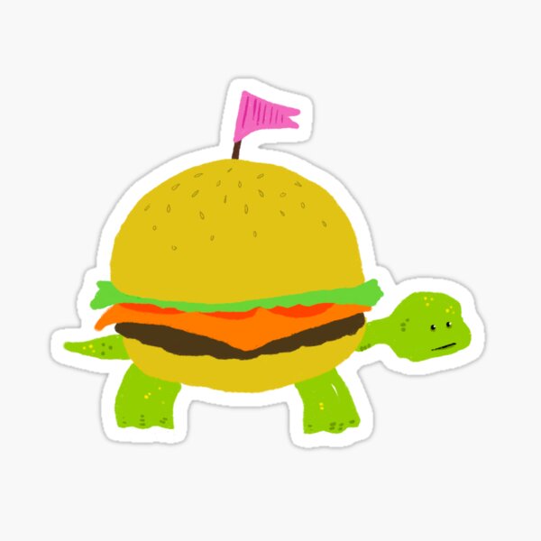 "Turtle burger " Sticker by smillsdraws | Redbubble