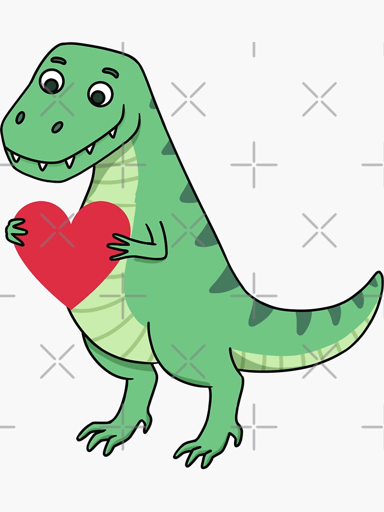 "Dinosaurs in love - T-Rex Love - Dino Lovers" Sticker for Sale by ...