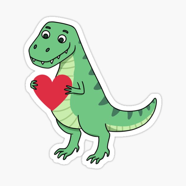 "Dinosaurs in love - T-Rex Love - Dino Lovers" Sticker for Sale by ...