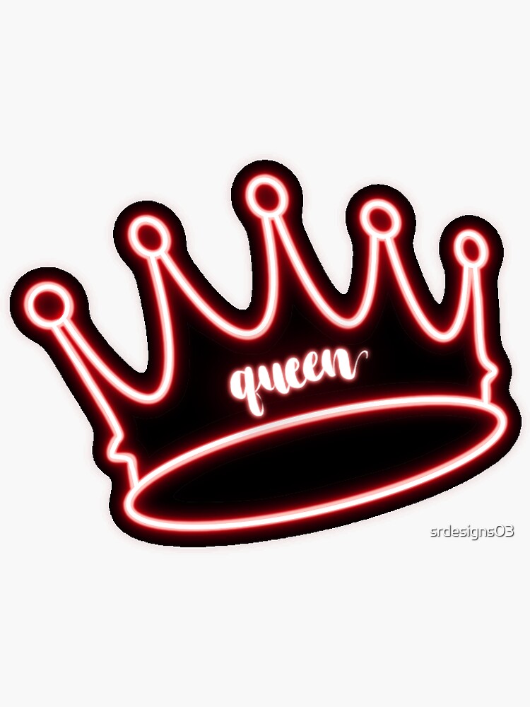 "Neon red crown" Sticker for Sale by srdesigns03 | Redbubble