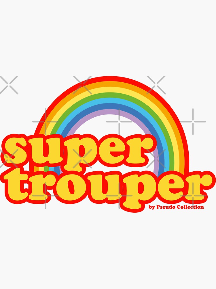 "Supertrouper Super Trouper Pseudo 70s 70s rainbow" Sticker by ...