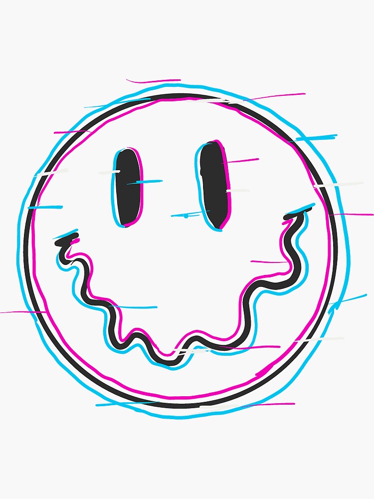 "Glitch Smiley Face" Sticker for Sale by SparkyBlue | Redbubble