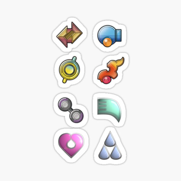 "Hoenn League Badges" Sticker for Sale by madeofgoo | Redbubble