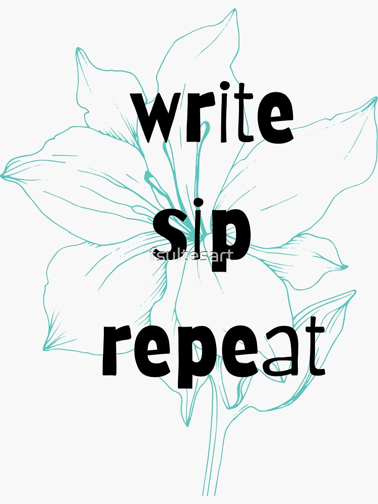 "Write sip repeat - jw letter writing in black text" Sticker by ...