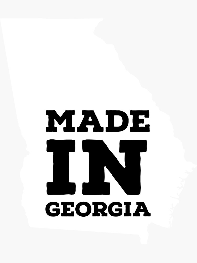 "Made In Georgia" Sticker for Sale by Obiscidan | Redbubble