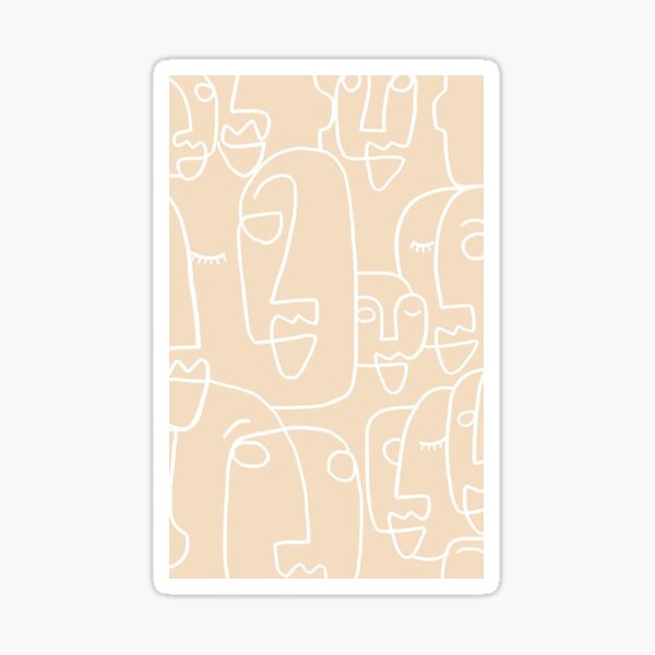 "Large Neutral Face Line Design" Sticker for Sale by alexstockin ...