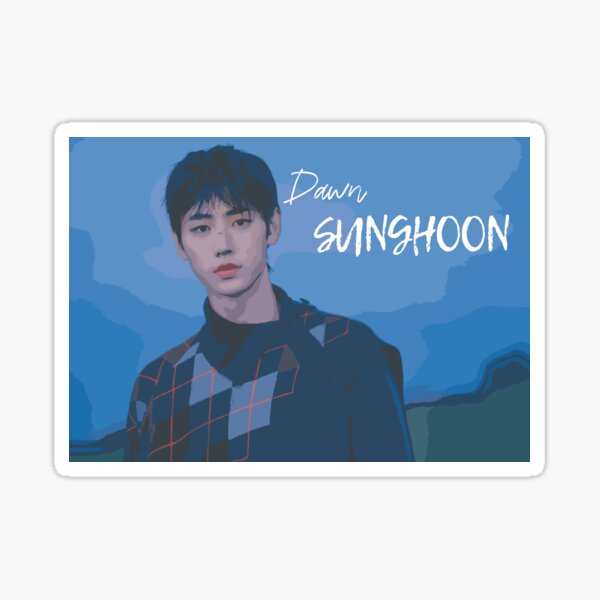 "DAWN SUNGHOON (art version)" Sticker for Sale by smolfruit | Redbubble