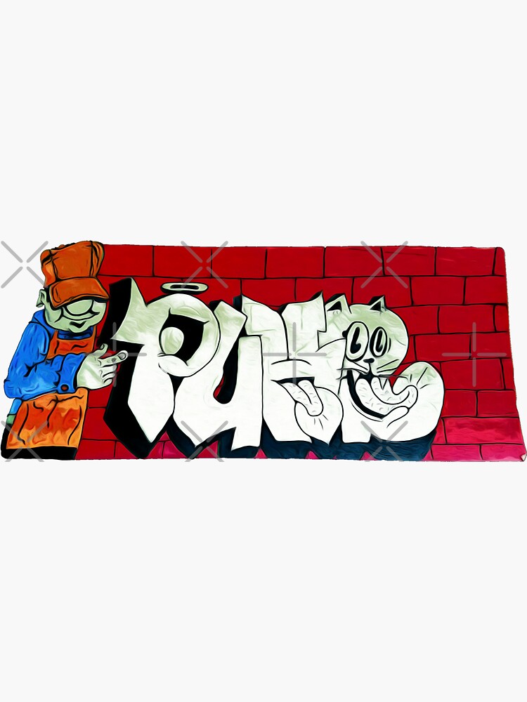 "puke monster graffiti" Sticker for Sale by rustycatart | Redbubble