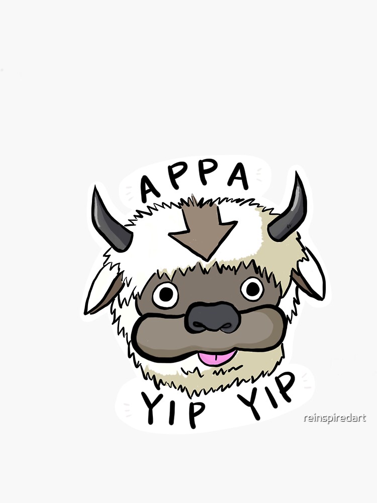 "Appa Yip Yip ATLA" Sticker by reinspiredart | Redbubble