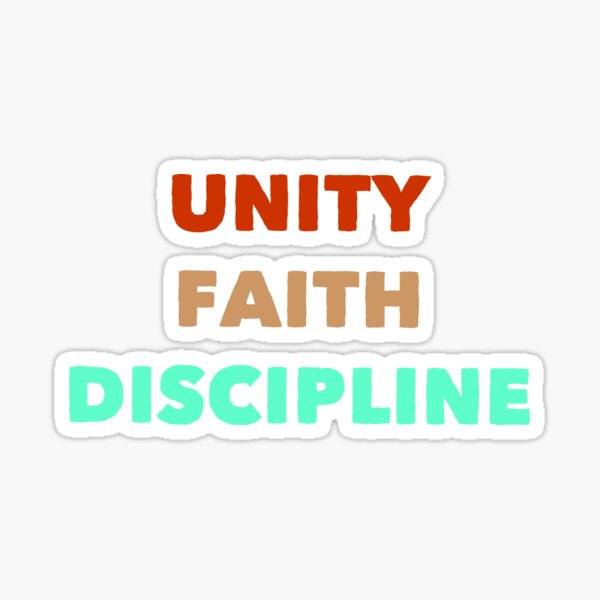 "UNITY FAITH DISCIPLINE QUAID E AZAM design" Sticker by shopmrjoe ...