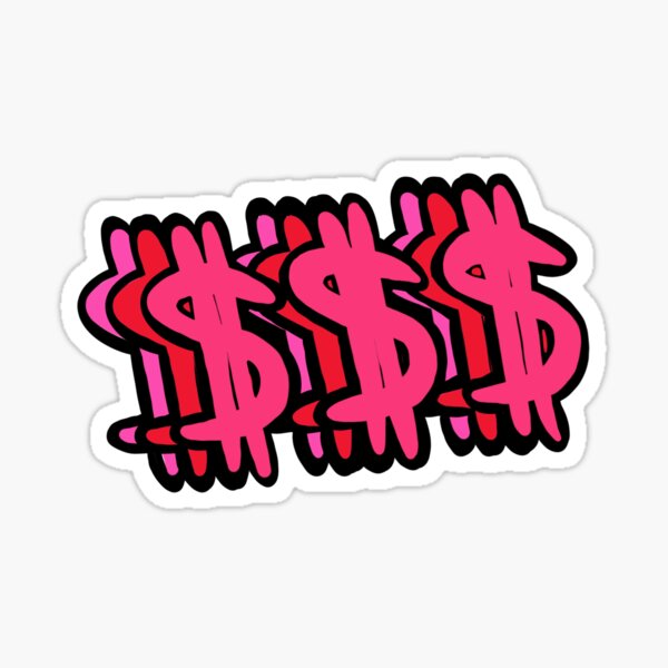 "Pink Dollar Signs" Sticker for Sale by maddiee-kennedy | Redbubble