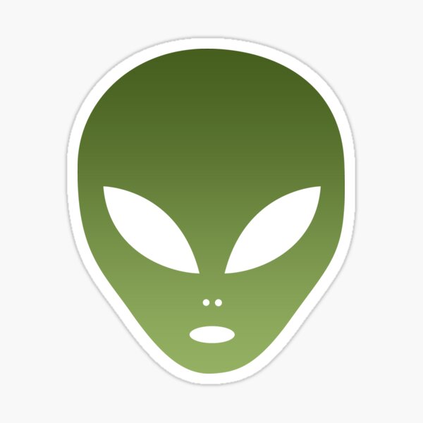 "Extraterrestrial Alien Face" Sticker for Sale by peculiardesign ...