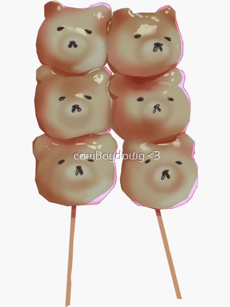 "Bear Mitarashi Dango" Sticker for Sale by shrnoh | Redbubble