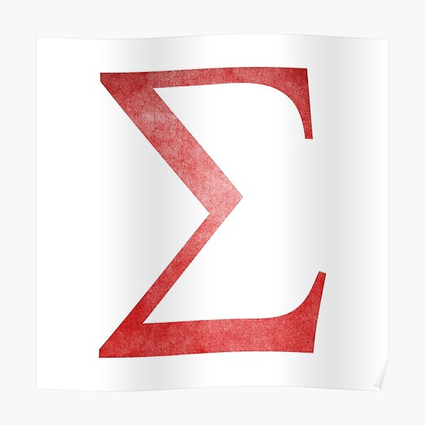 "Red Sigma Symbol" Poster for Sale by stevenplease | Redbubble