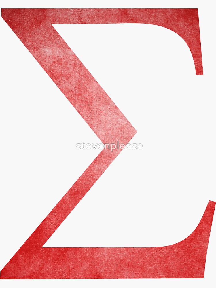 "Red Sigma Symbol" Sticker by stevenplease | Redbubble