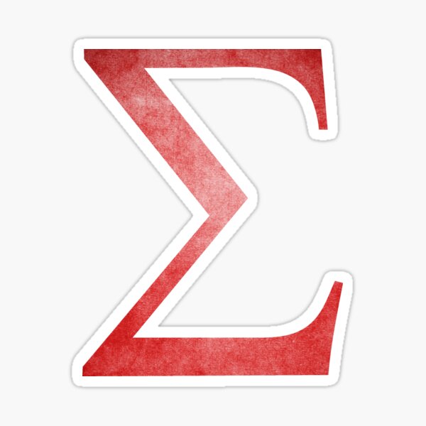 Pegatina «Símbolo de Sigma rojo» de stevenplease | Redbubble