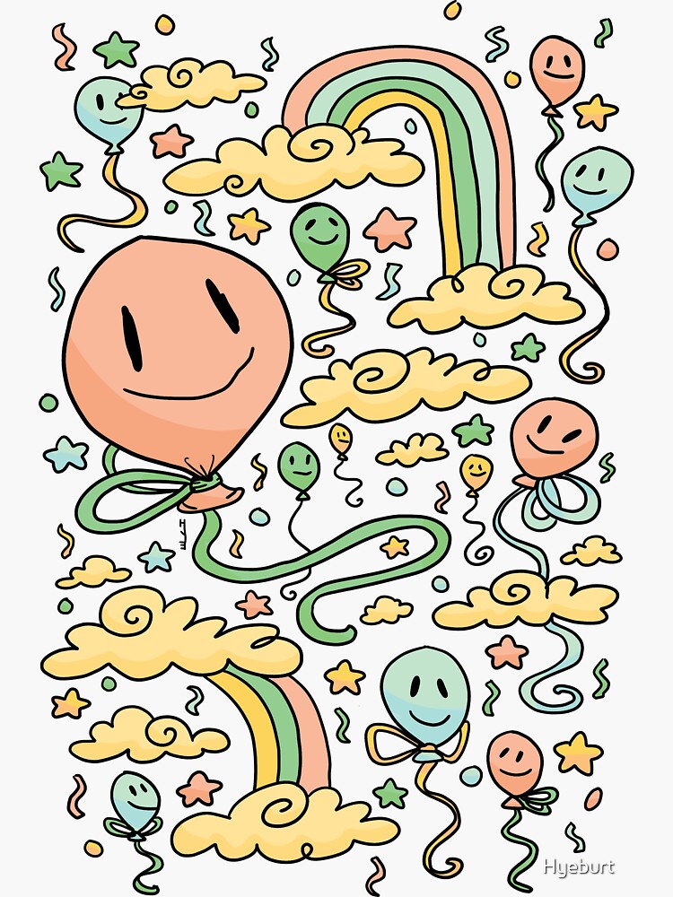 "Balloonie!" Sticker for Sale by Hyeburt | Redbubble