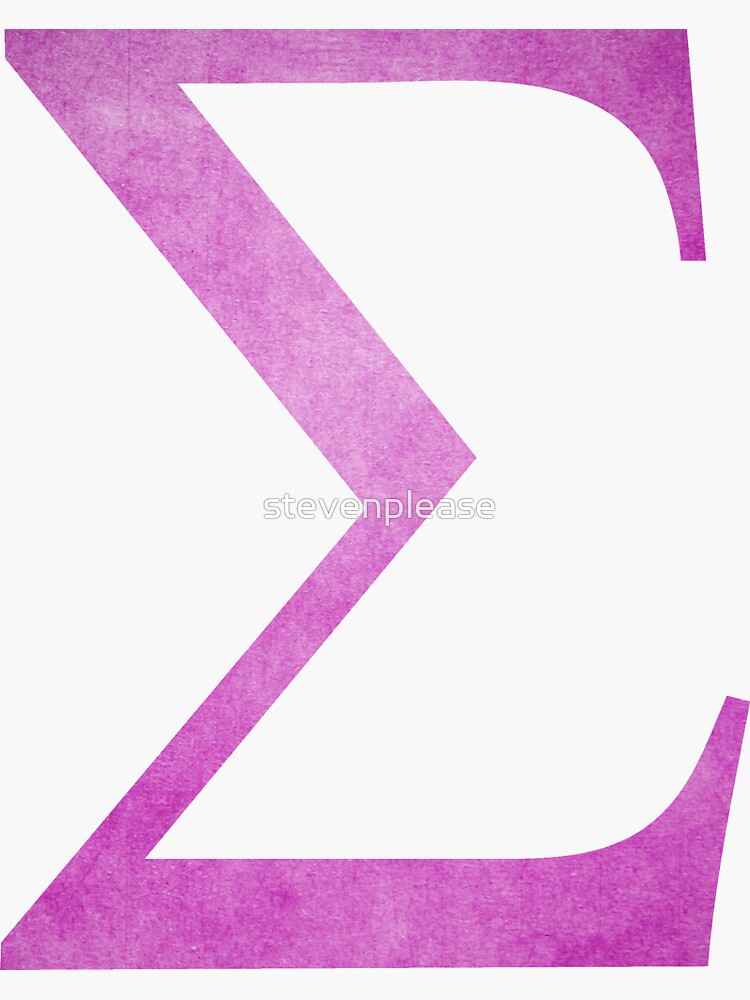 "Pink Sigma Symbol" Sticker by stevenplease | Redbubble
