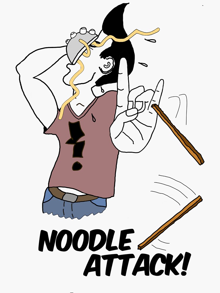 "Noodle Attack!" Sticker for Sale by ingenui | Redbubble