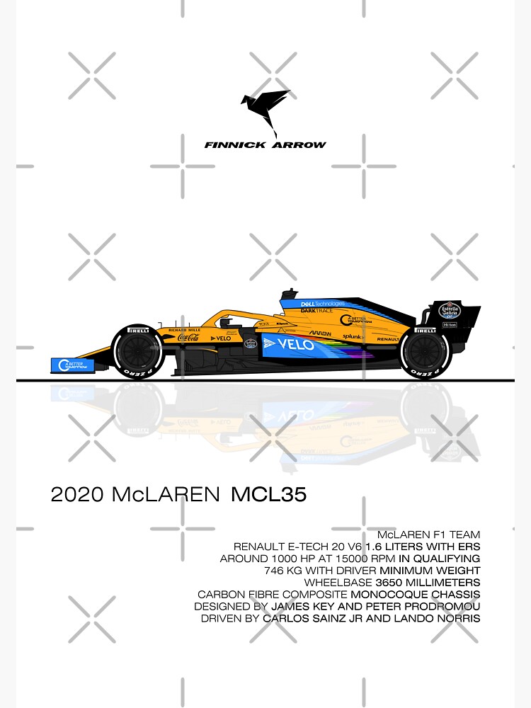 "McLaren MCL35" Sticker for Sale by FinnickArrow | Redbubble