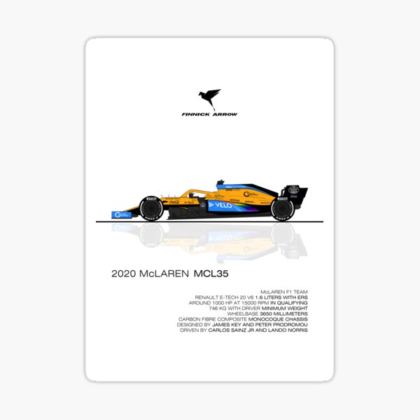 "McLaren MCL35" Sticker for Sale by FinnickArrow | Redbubble