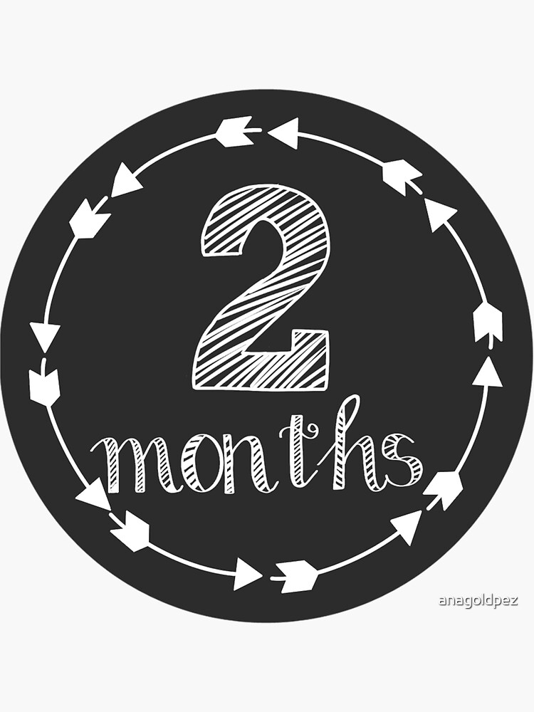 "Two Months Baby Milestones" Sticker for Sale by anagoldpez | Redbubble