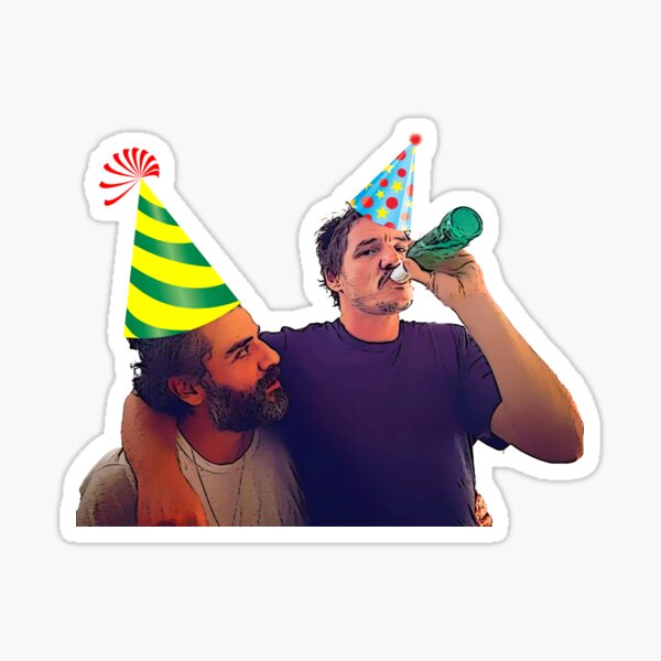 "Pedro Pascal & Oscar isaac Cartoonized With Party Hats To Brighten ...