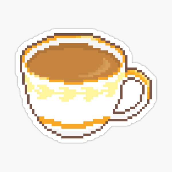 "Chai tea cup pixel art" Sticker for Sale by tifft | Redbubble