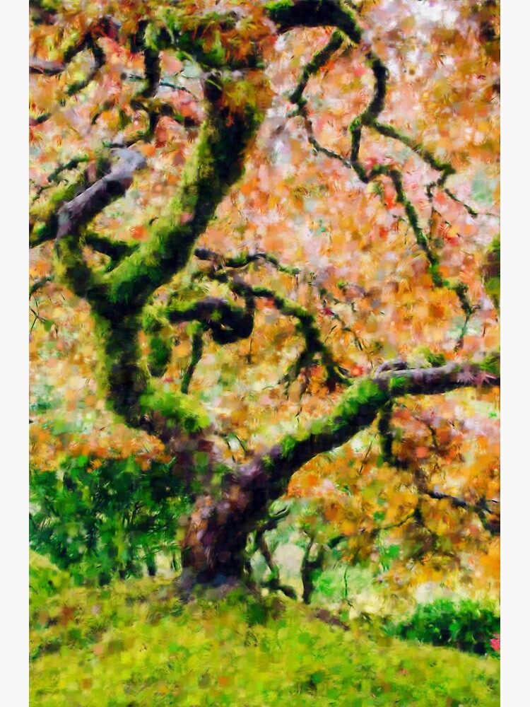 "Mossy Tree Painting" Sticker by JuliaShey | Redbubble